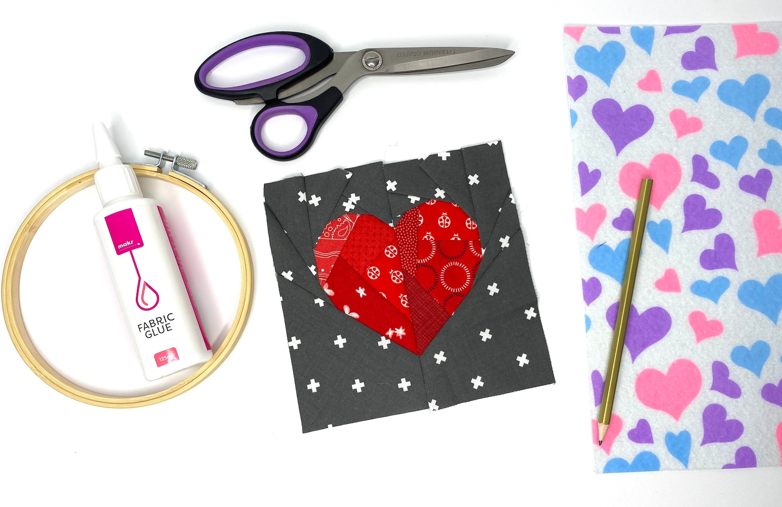 Paper Pieced Broken Heart Quilt Block Pattern 3 Sizes | Etsy