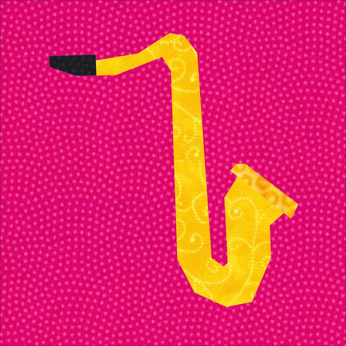Saxophone Paper Pieced Musical Instrument Quilt Pattern - Etsy