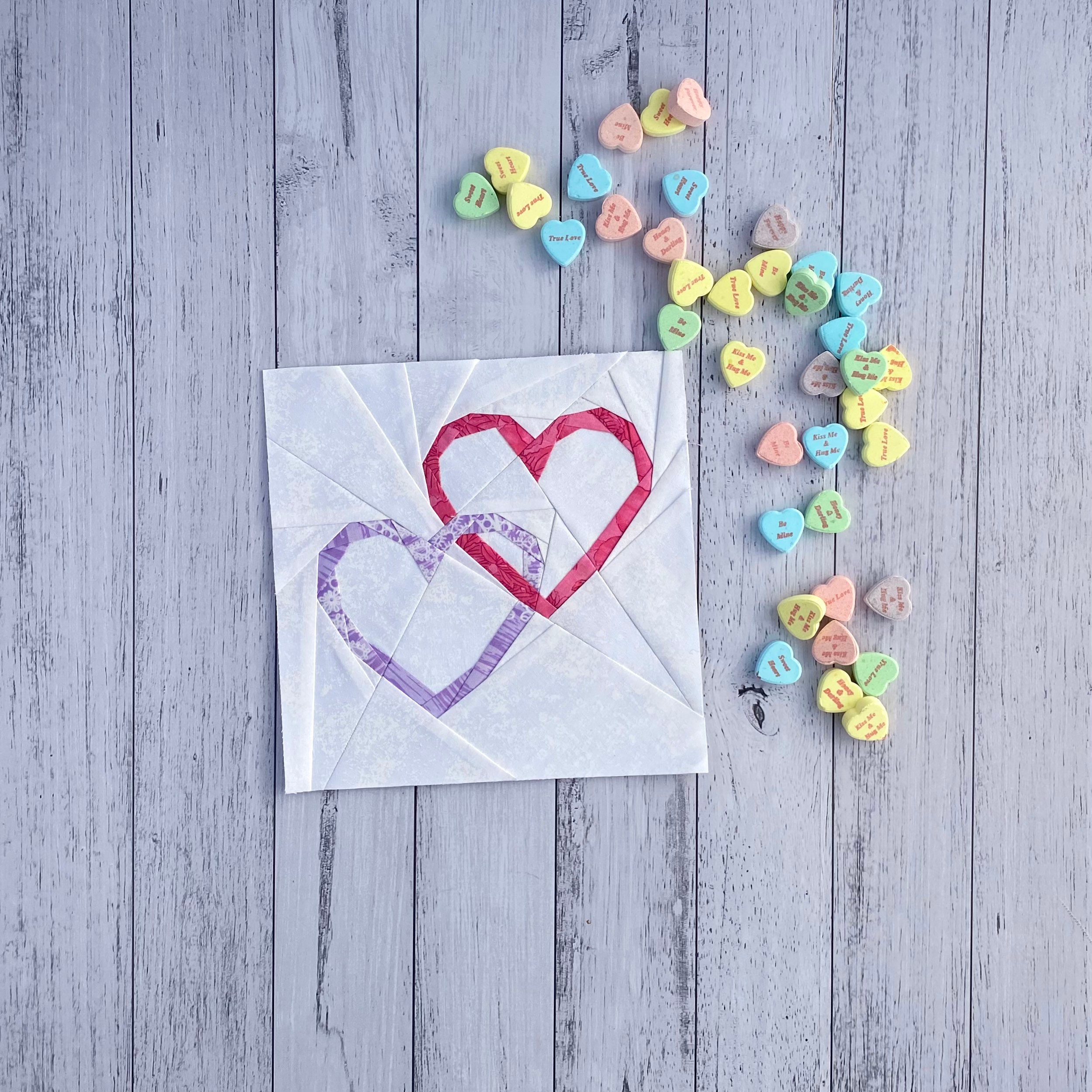 Love Connection Linked Heart Quilt Block Pattern Beautiful | Etsy