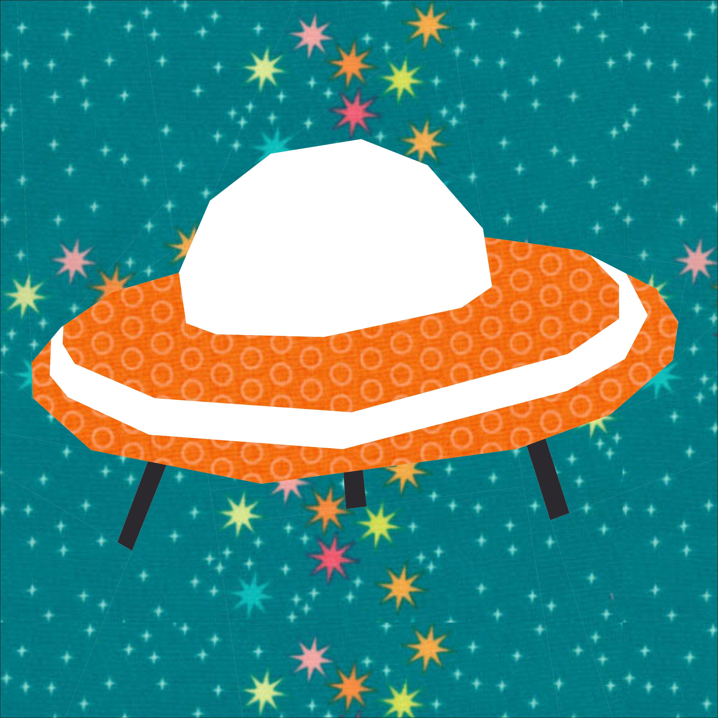 Flying Saucer UFO Quilt Block Pattern - Etsy