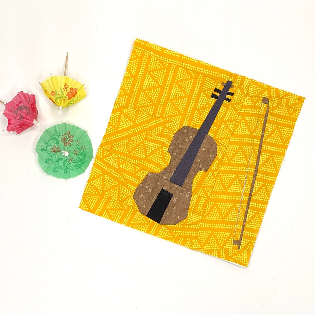Violin Paper Pieced Musical Instrument Quilt Block Pattern - Etsy