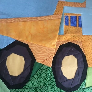 Construction/roadwork Paper Pieced Pattern Pack. Four 12 Inch Quilt ...