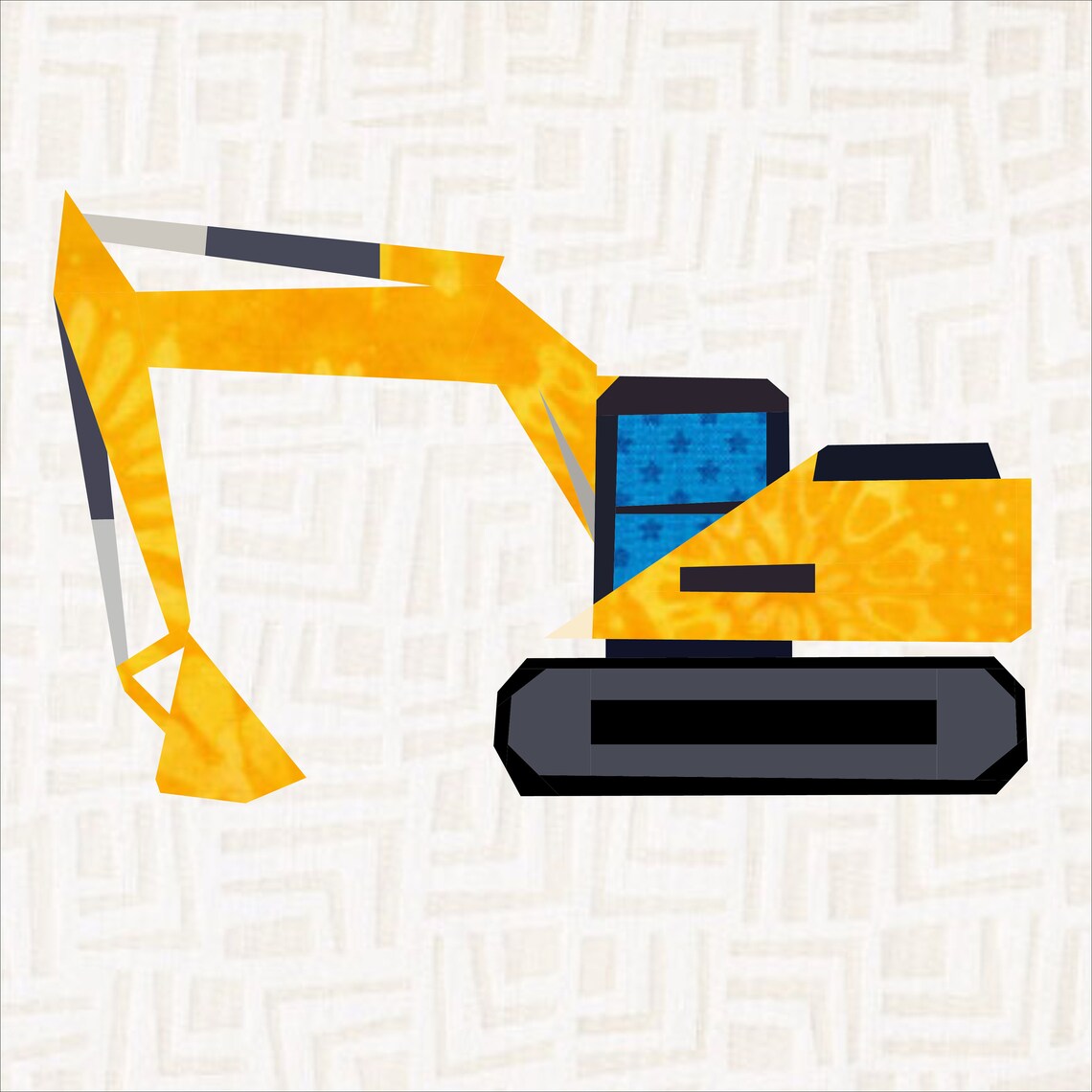 Paper Piece Digger Quilt Pattern. A 12 Inch Foundation Paper - Etsy