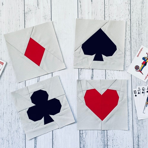 Suits Me Playing Card Quilt Blocks Four Paper Pieced Quilt - Etsy Australia