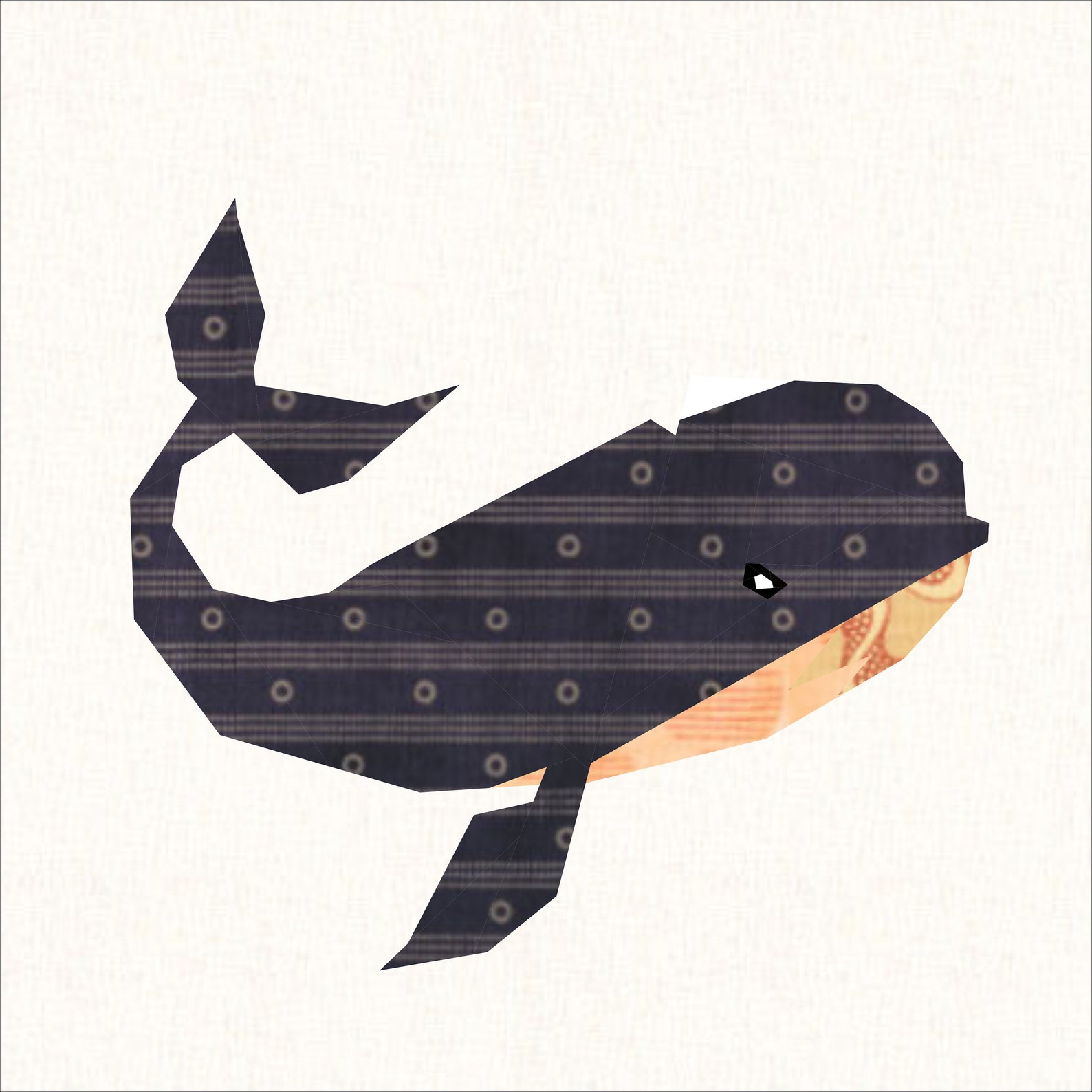 Wally the Whale Quilt Pattern a 12 Inch Paper Piece - Etsy