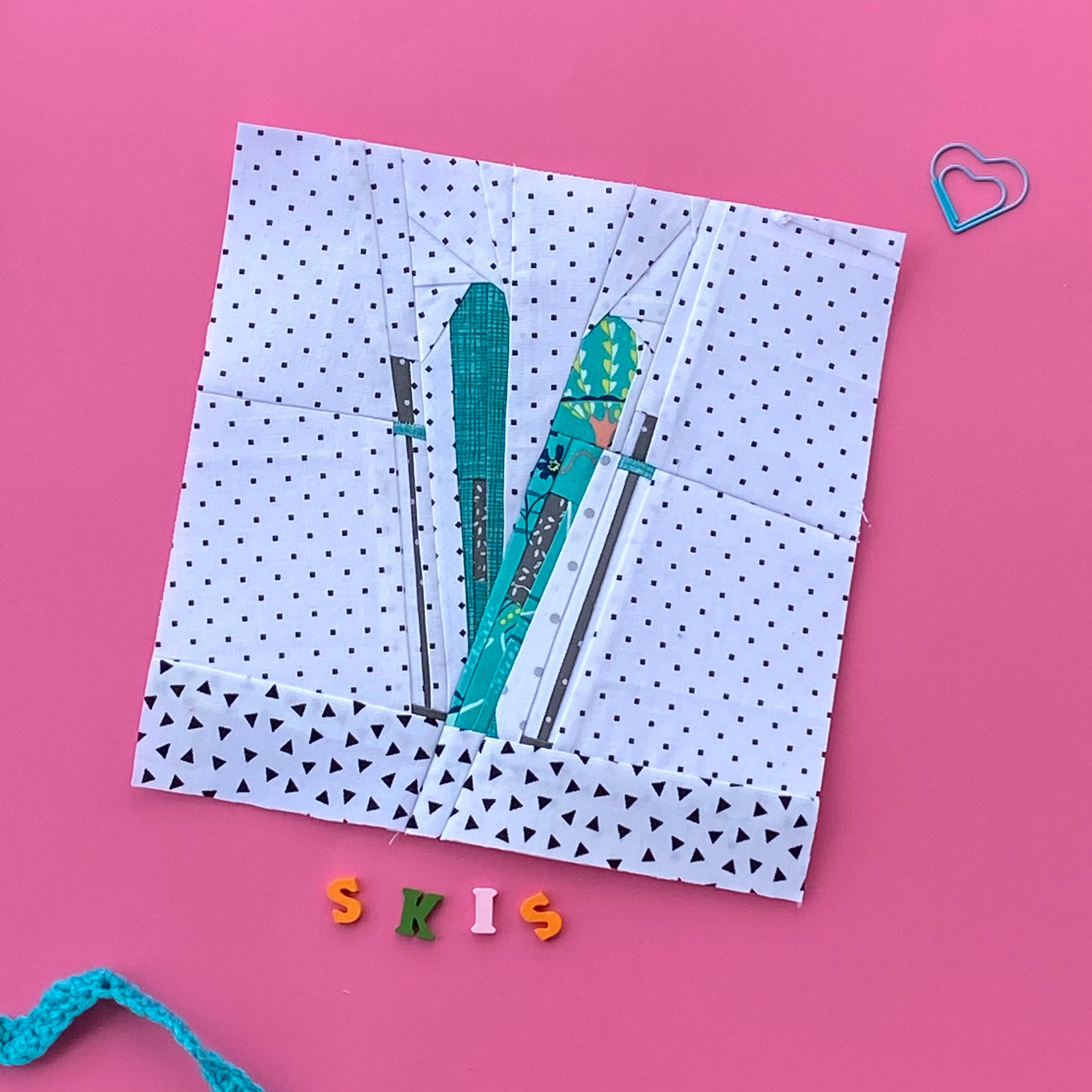 Ski Quilt Block Pattern: Paper Pieced 3 Sizes - Etsy