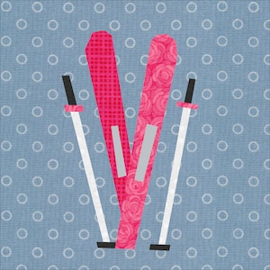 Ski Quilt Block Pattern: Paper Pieced, 3 Sizes! - Etsy