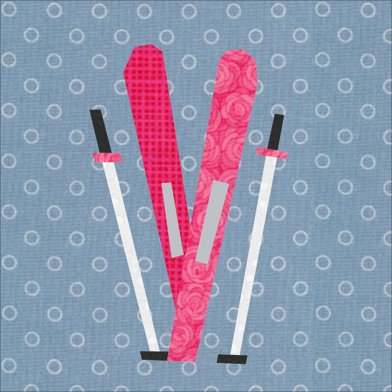 Ski Quilt Block Pattern: Paper Pieced 3 Sizes - Etsy