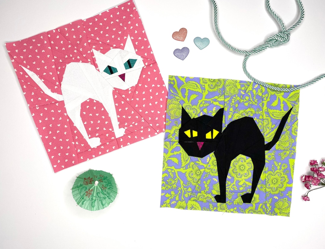 Black Cat Paper Pieced Quilt Pattern - Etsy