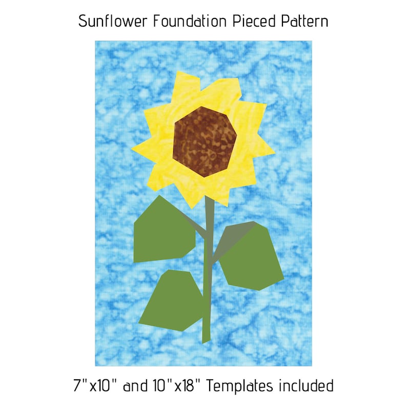 Sunflower Paper Pieced Quilt Block Pattern 2 Sizes - Etsy