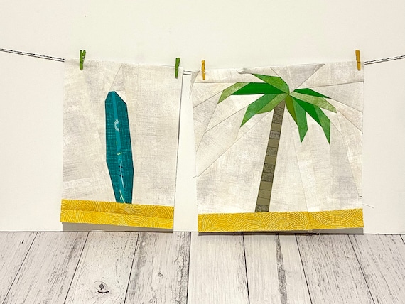 Palm Tree Quilt Pattern and BONUS Paper Pieced Surfboard | Etsy