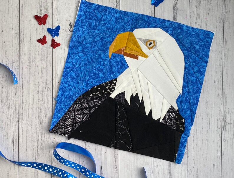 American Bald Eagle Foundation Paper Piece Quilt Pattern, 12 Inch Quilt ...