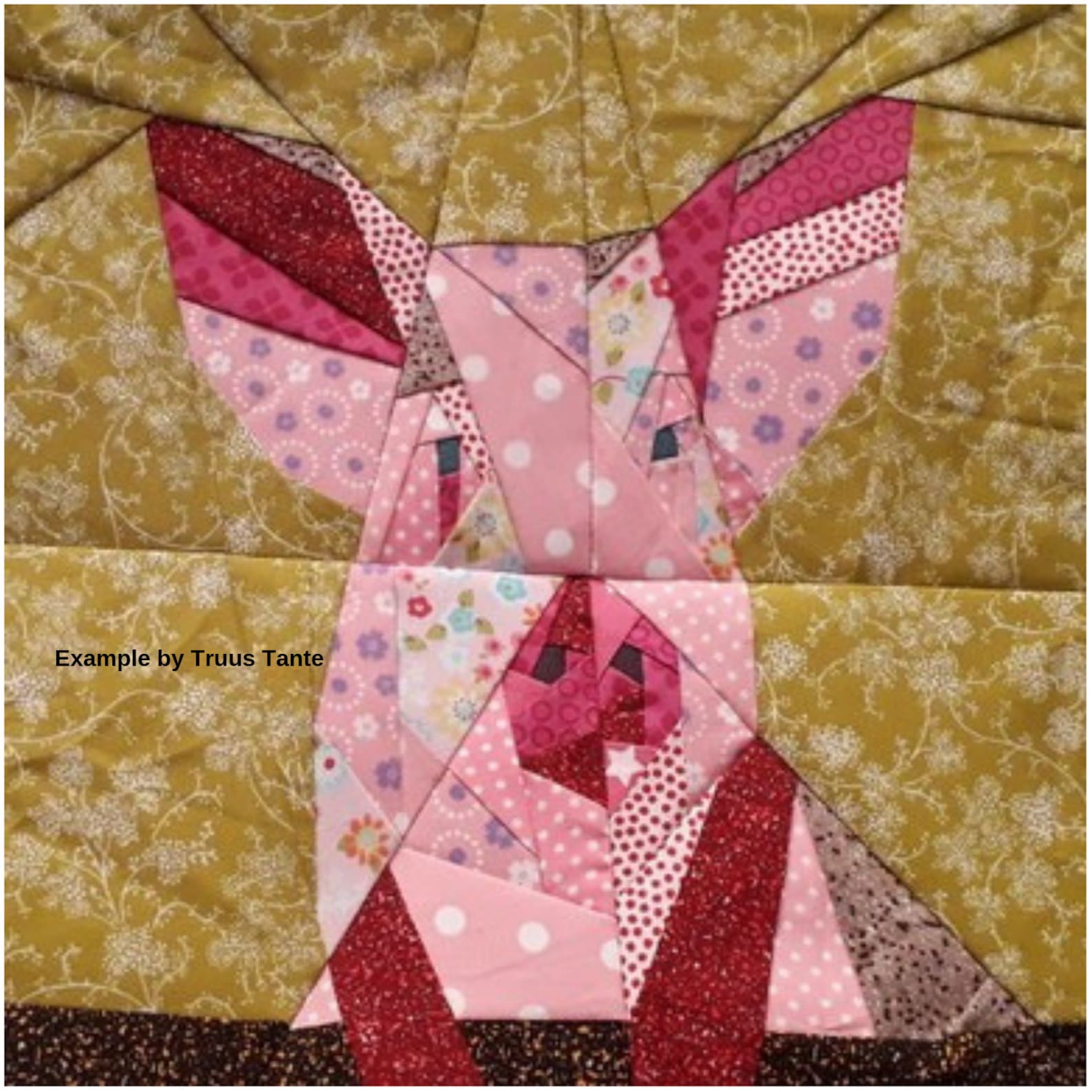 Pig Foundation Piece Quilt Pattern. 12 Inch Patchwork Sewing Pattern ...
