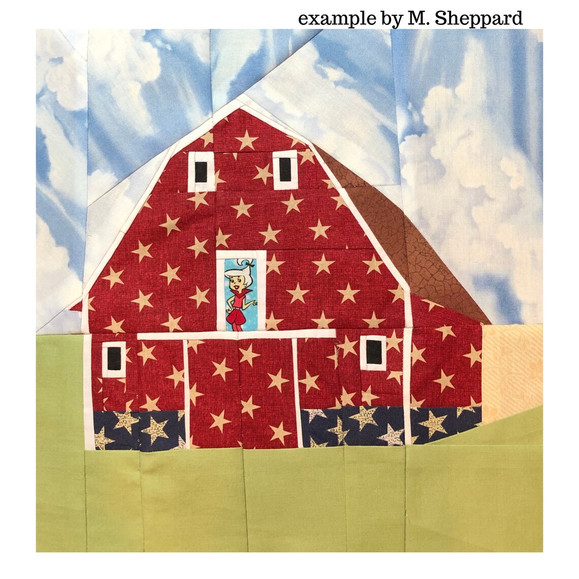 Paper Pieced American Red Barn Quilt Pattern; 12 Inch Farm Quilt ...