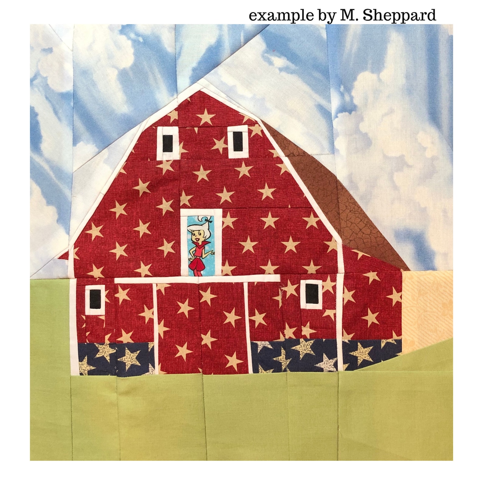Paper Pieced American Red Barn Quilt Pattern; 12 Inch Farm Quilt ...