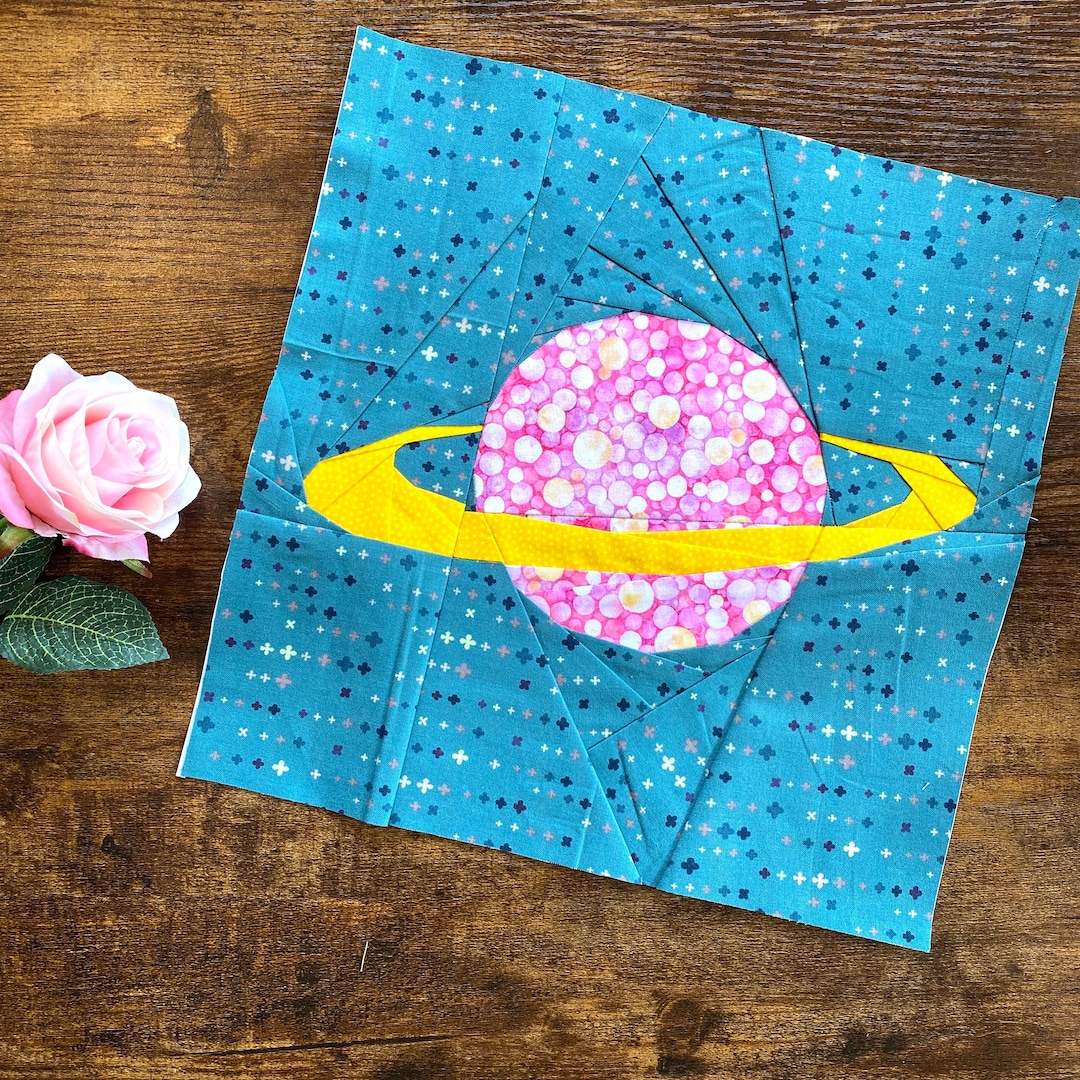Planet Saturn Quilt Block: A 12" Paper Pieced PDF Quilt Pattern - Etsy