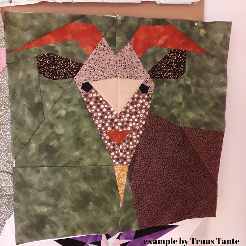Goat 12 Inch Quilt Block, Foundation Paper Pieced Pattern With 2 ...
