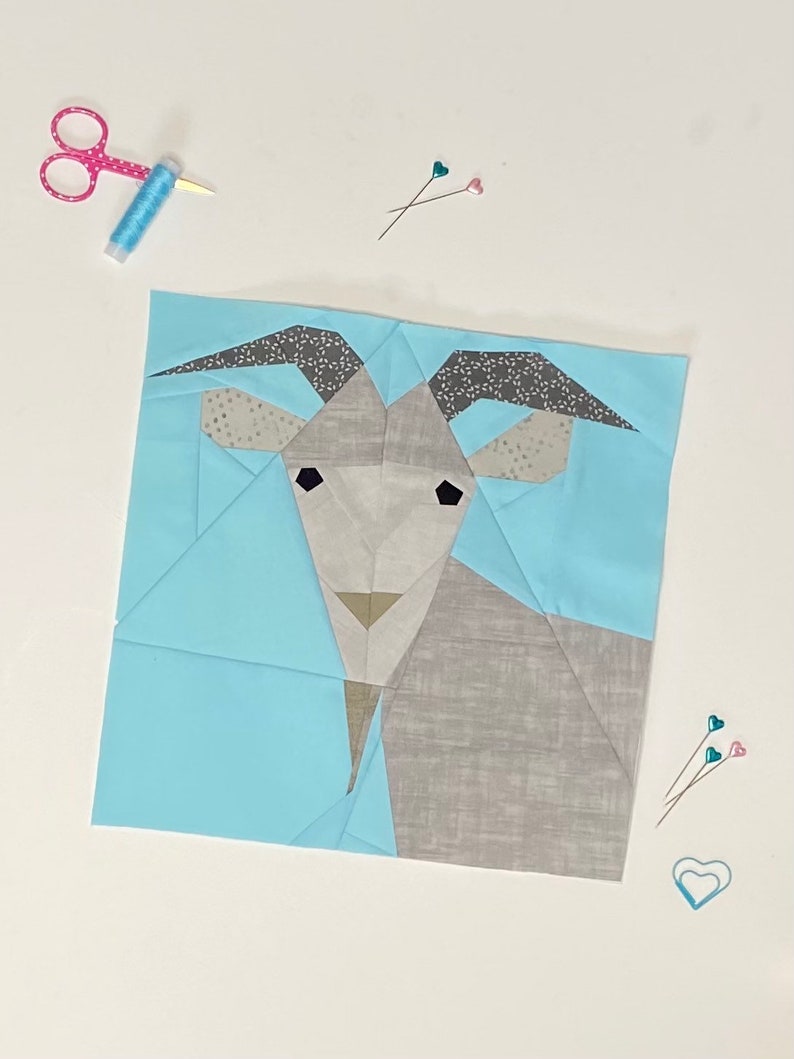 Goat 12 Inch Quilt Block Foundation Paper Pieced Pattern With - Etsy