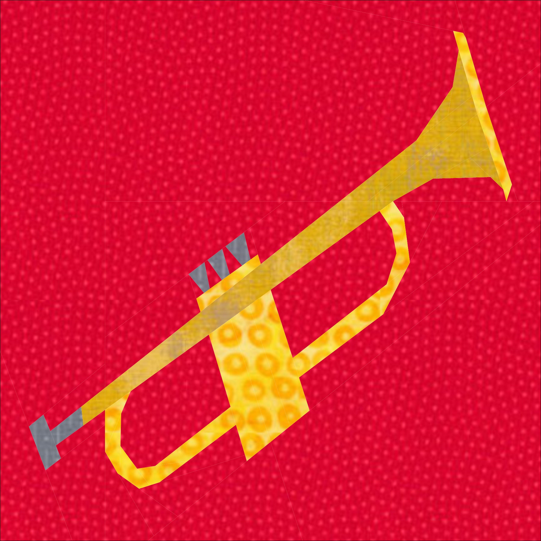 Trumpet Paper Pieced Musical Instrument Pattern - Etsy