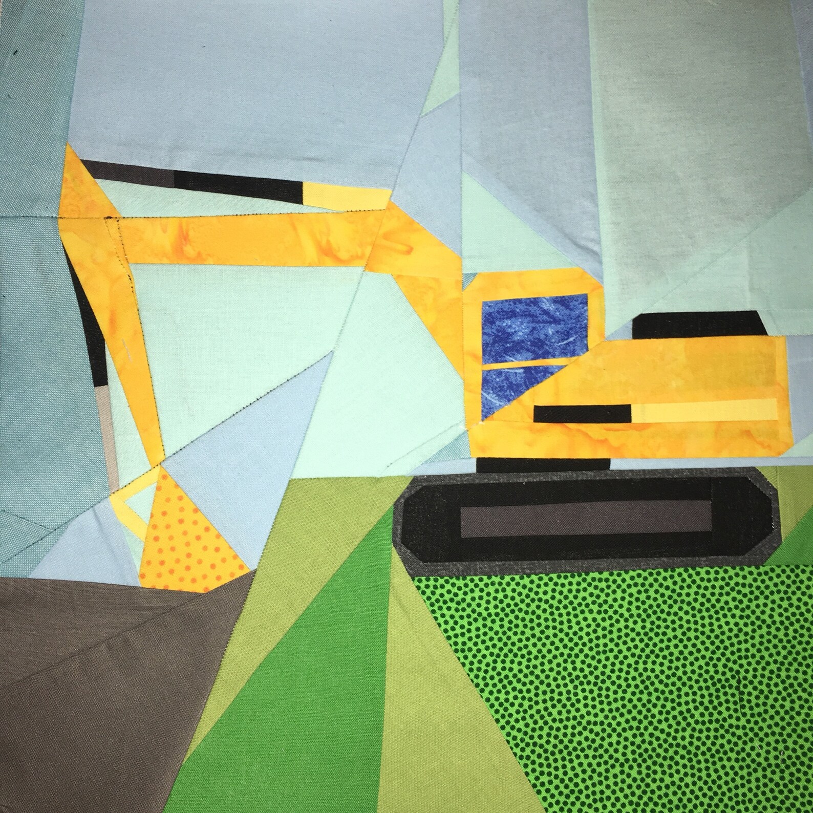 Paper Piece Digger Quilt Pattern. A 12 Inch Foundation Paper Quilt ...