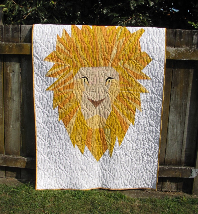 Lion Brave Quilt; A 48 X 70 Inch Foundation Paper Pieced Quilt Pattern ...