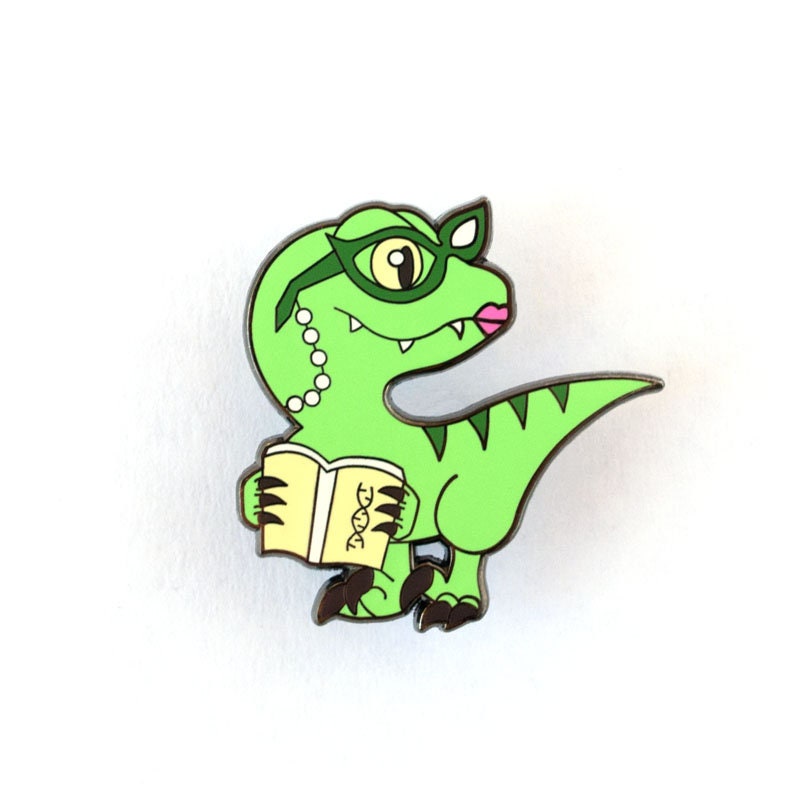 Clever Librarian Enamel Pin Clever Girl Velociraptor Hard | Etsy