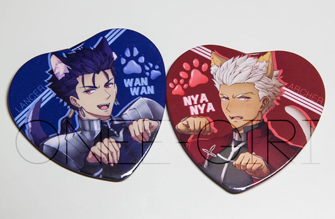 Fate Series Lancer and Archer Heart Button - Etsy