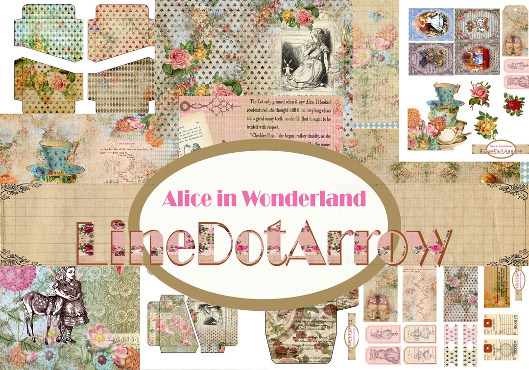 Alice in Wonderland New Kit 16 Pages-instant Digital Download - Etsy