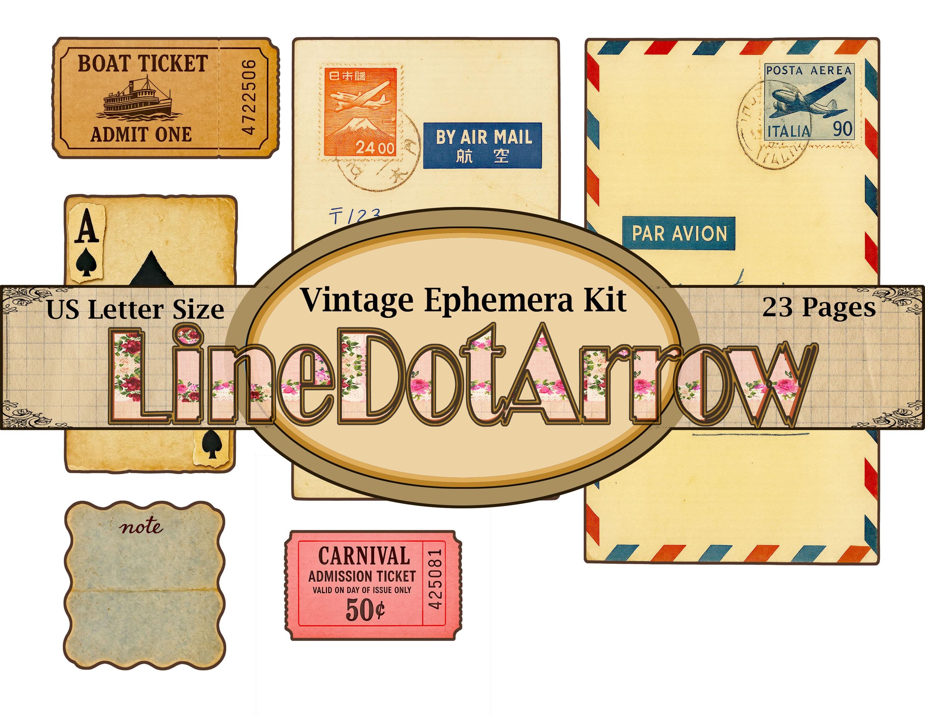 Vintage Ephemera Kit in US Letter Size/instant Download Digital Item ...