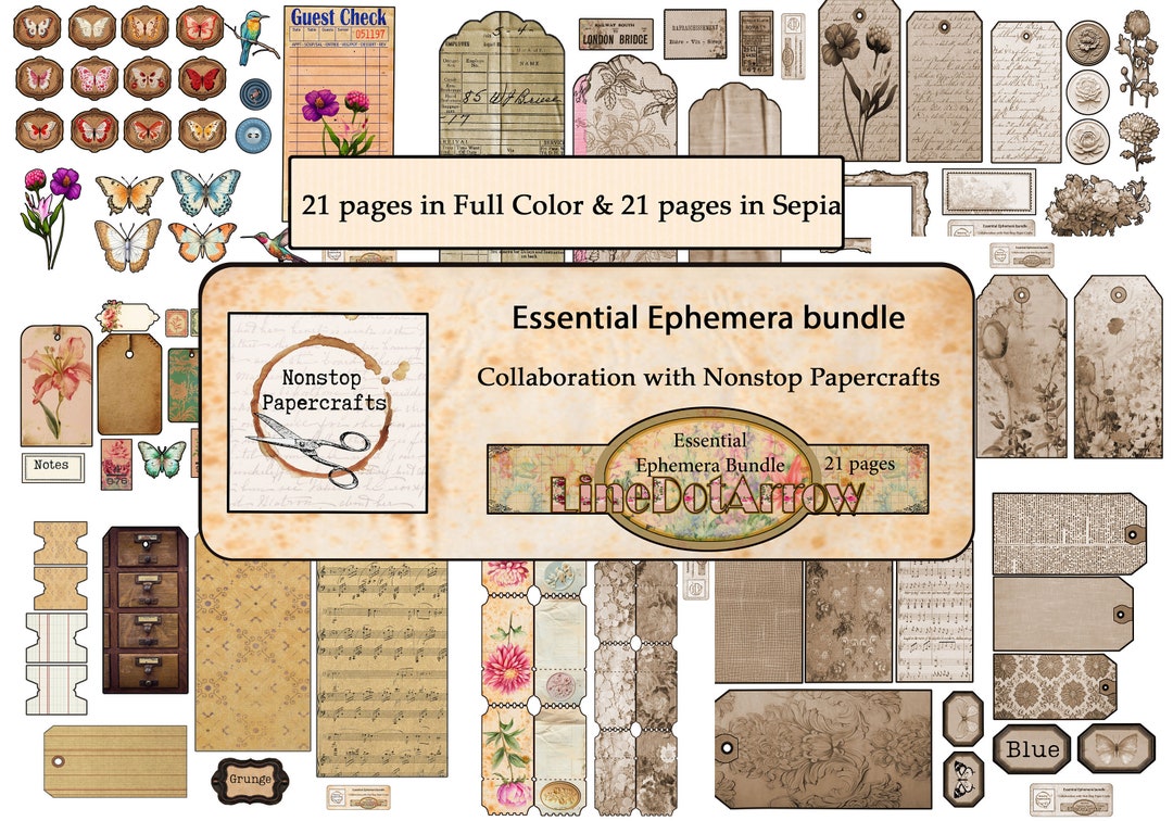 Essential Ephemera Bundle 21 Pages/instant Download Digital Item - Etsy