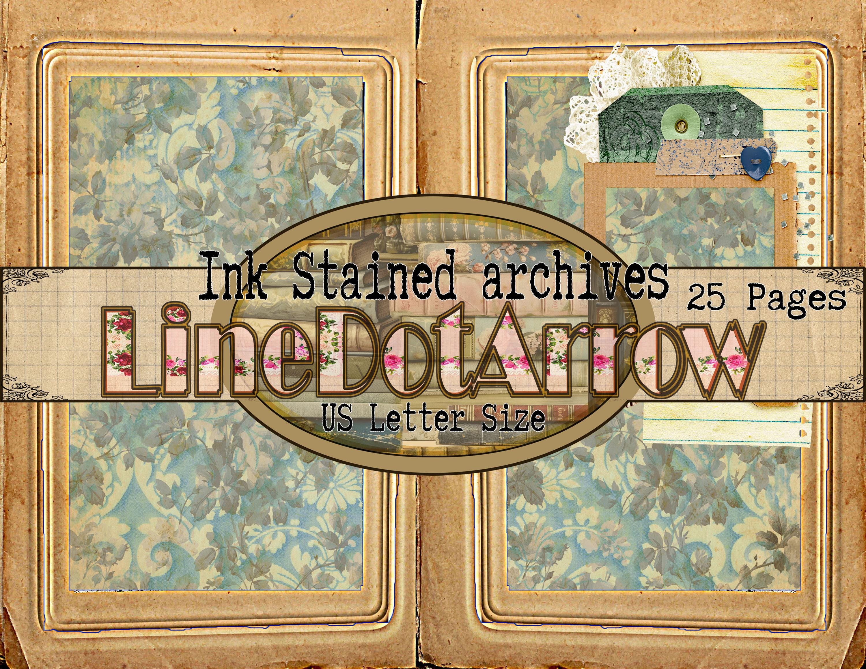 Ink Stained Archives 25 Pages in US Letter Size- Instant Download - Etsy