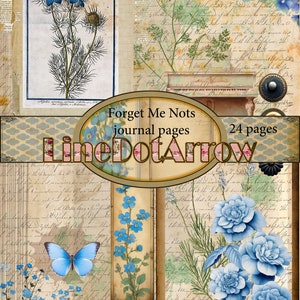 Forget Me Nots Journal Pages Kit-digital Download-24 Pages - Etsy