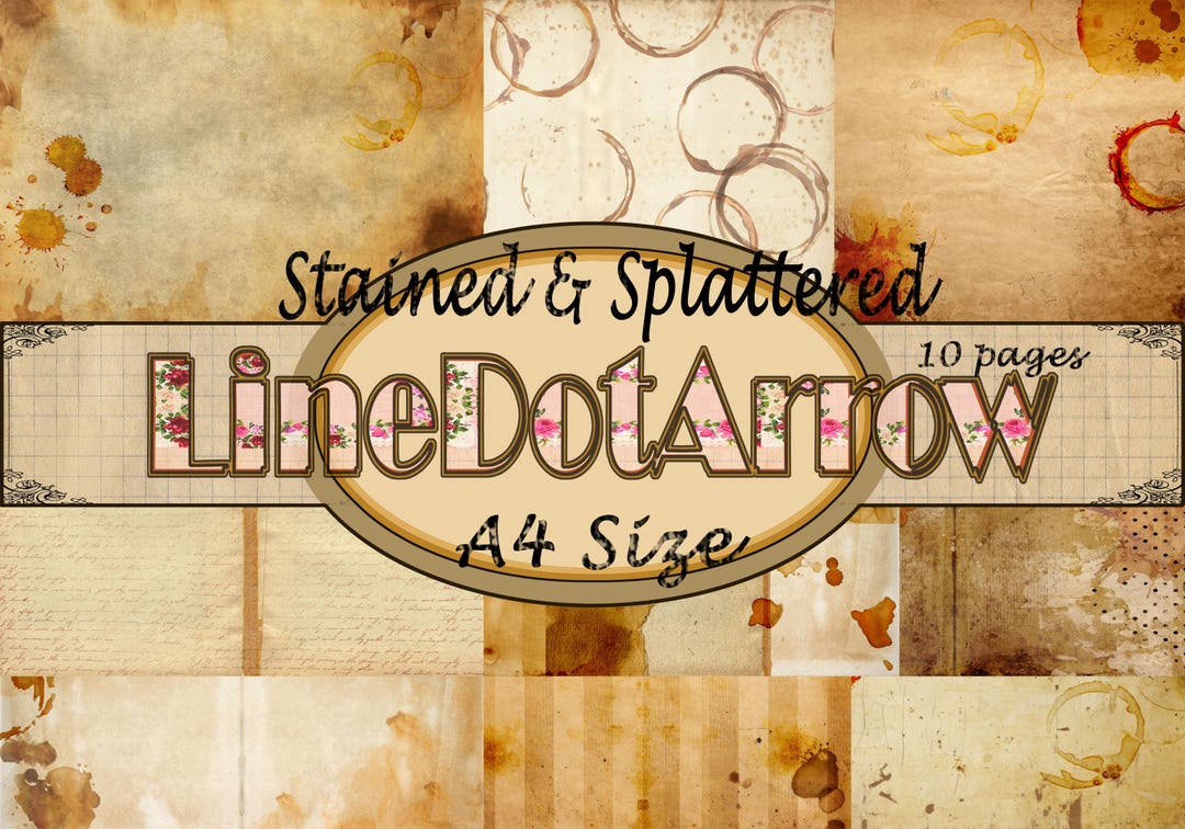 Stained & Splattered 10 Pages in A4 Size- Grunge Papers- Instant ...