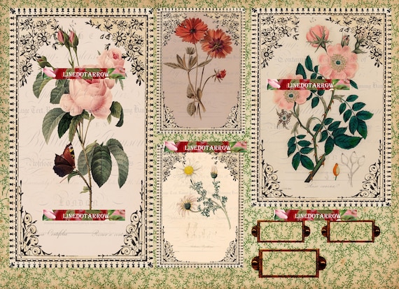 Floral Bookpages Part 2 Junk Journal Kit-digital Download-11 - Etsy