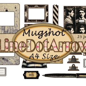 Mugshot 25 Pages in A4 Size- Grunge Papers- Instant Download - Etsy