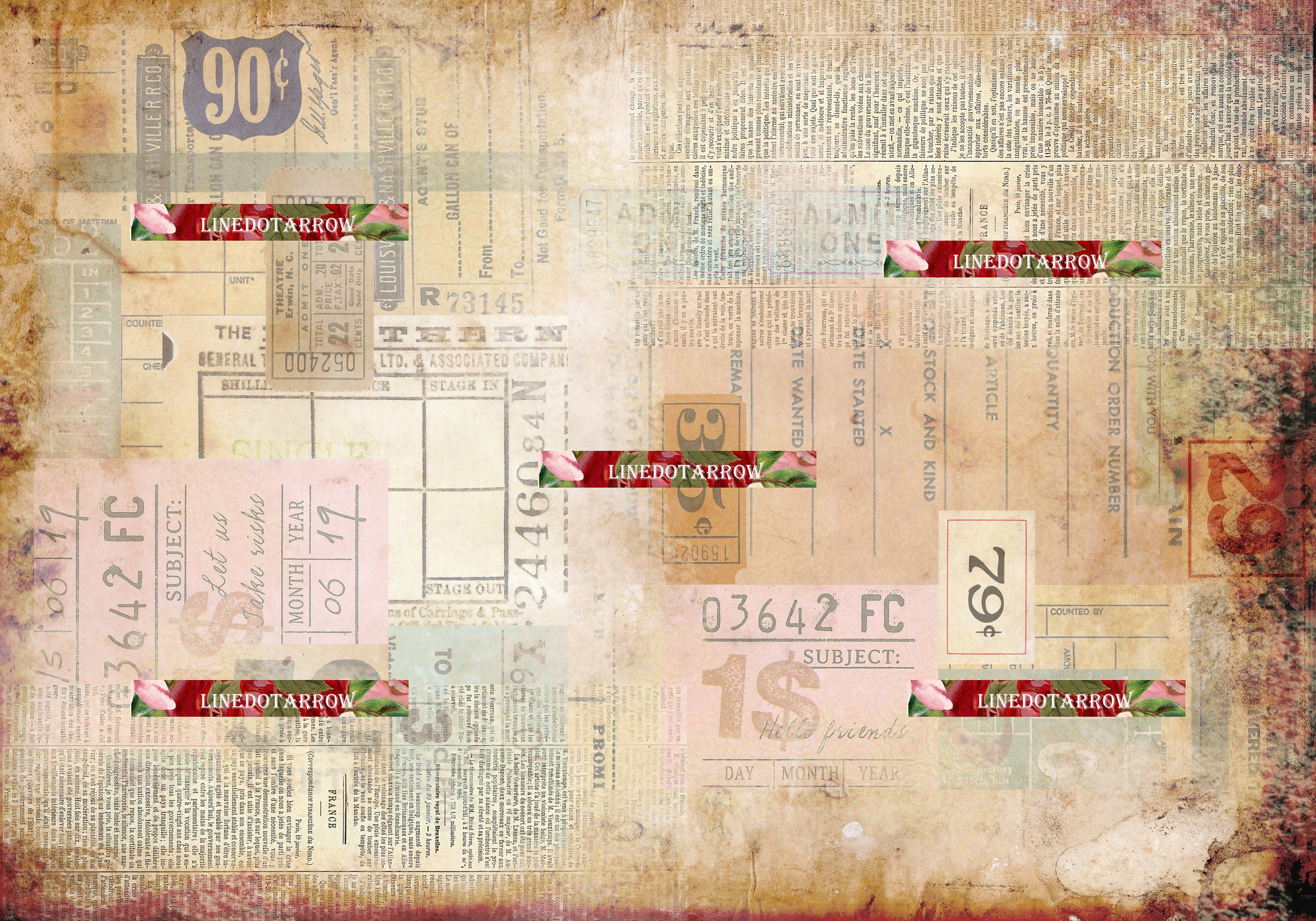 Vintage Tickets Junk Journal Kit-12 Pages- Digital Download - Etsy