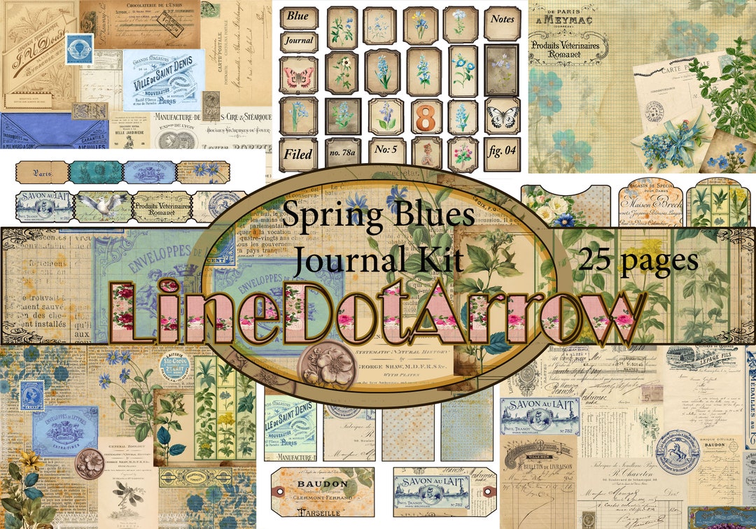 Spring Blues Journal Kit-digital Download-25 Pages - Etsy