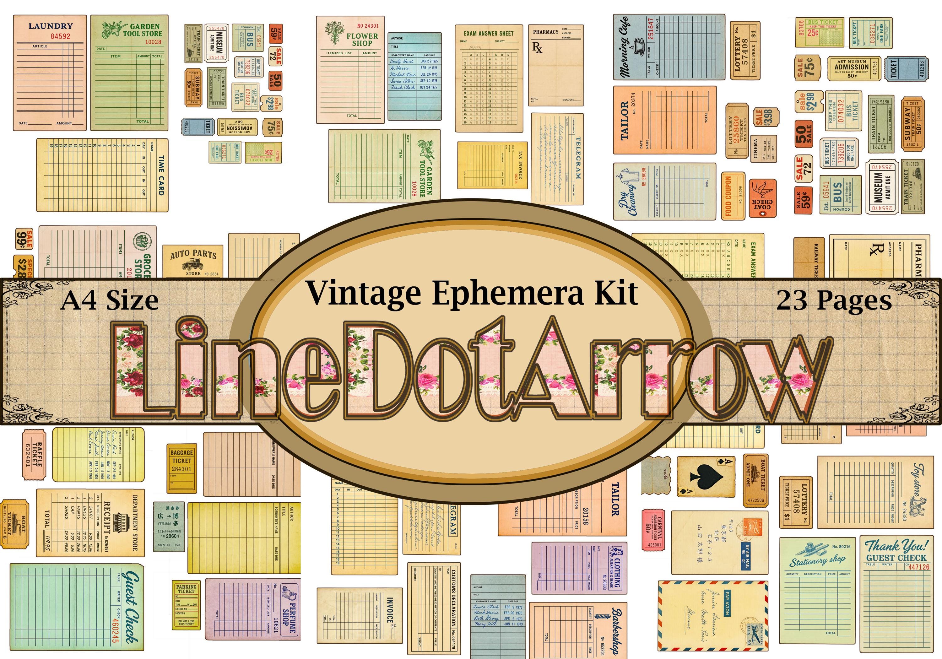 Vintage Ephemera Kit in A4 Size/instant Download Digital Item- 23 Pages ...