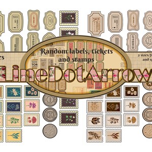Random Labels, Tickets and Stamps-9 Pages 1 Freebie - Etsy