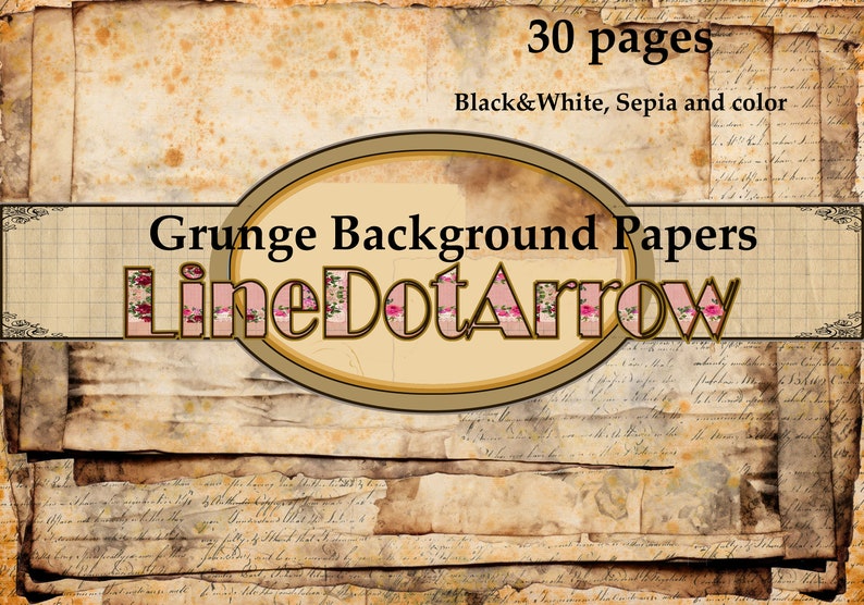 Grunge Background Pages,30 Pages/instant Download/color/bw and Sepia - Etsy