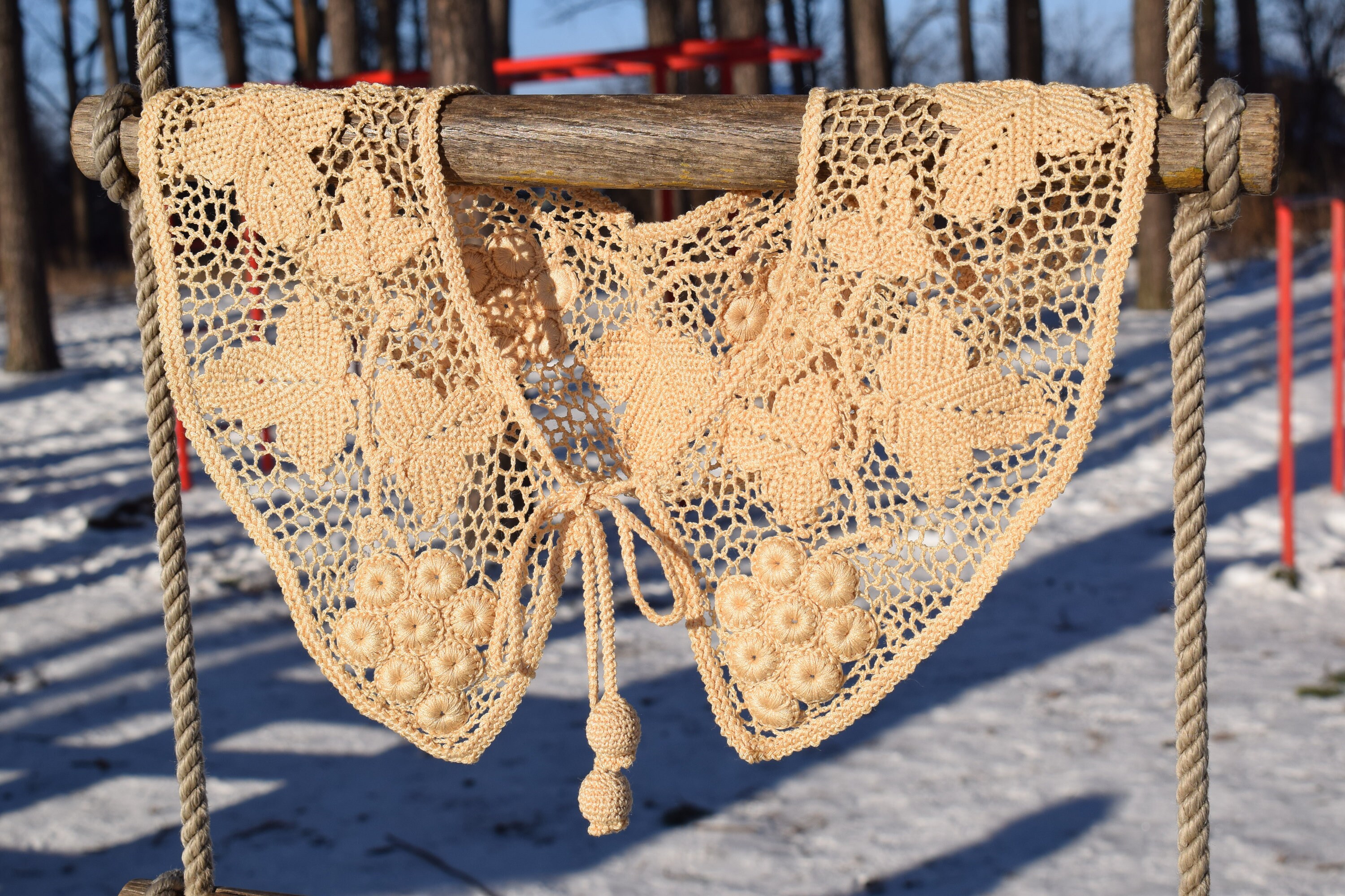 Silk bobbin lace women collar for decor clothes. | Etsy