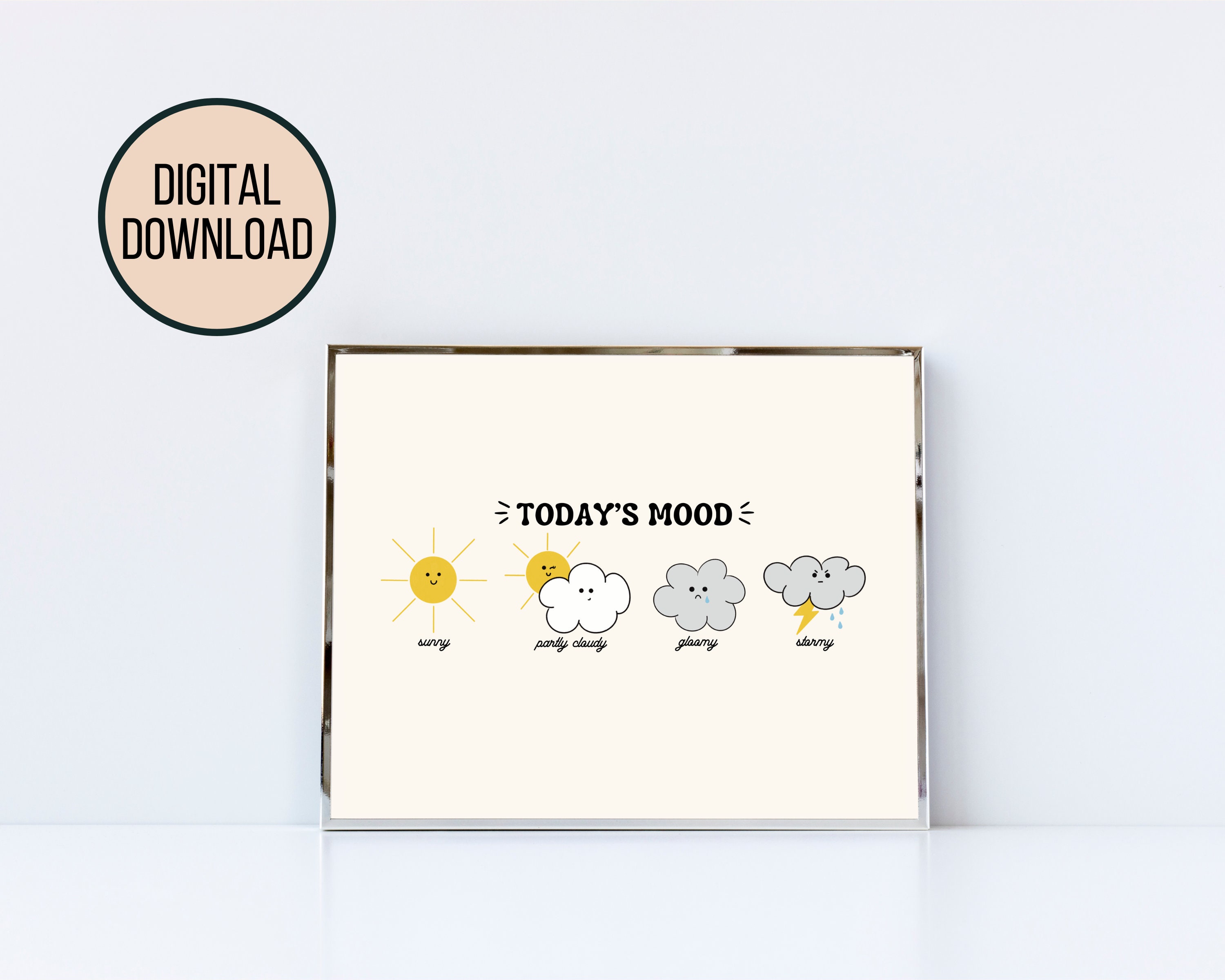 Today's Mood According to Weather, DIGITAL DOWNLOAD, Printable Mood ...