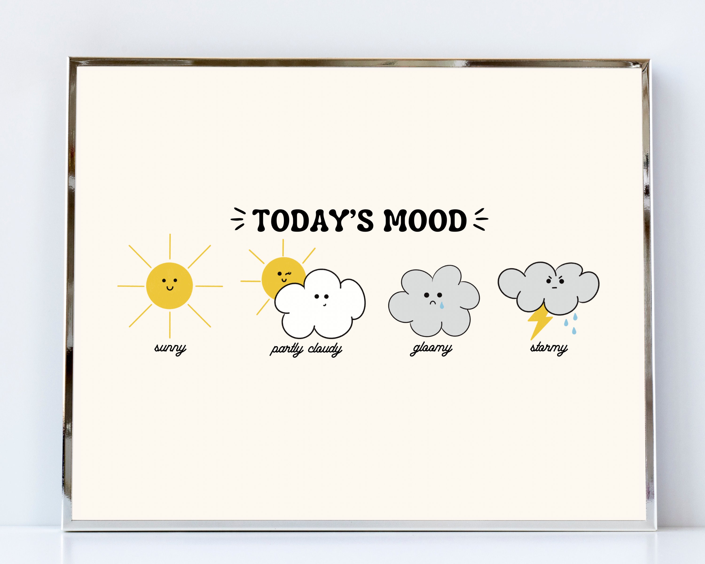 Today's Mood According to Weather, DIGITAL DOWNLOAD, Printable Mood ...