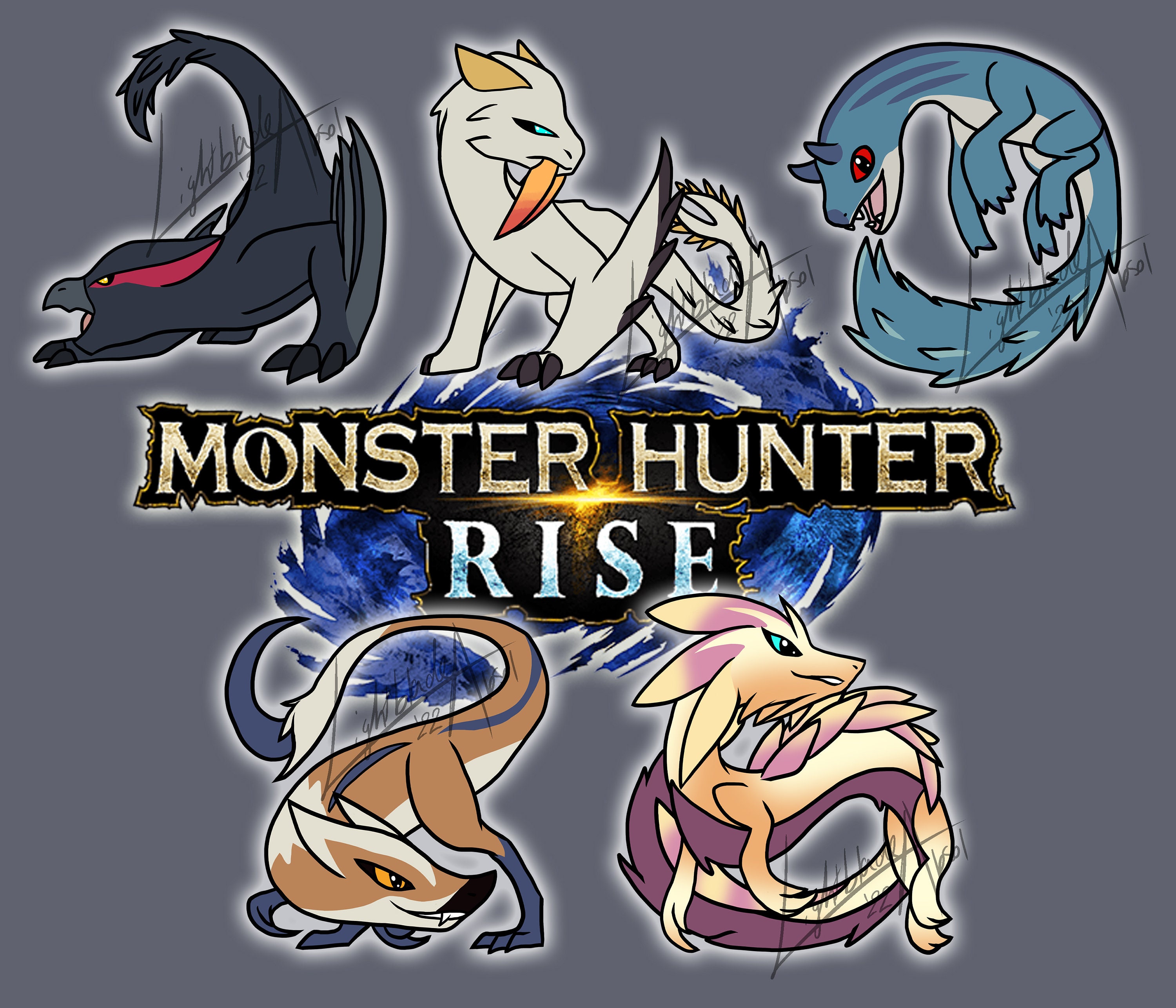 Monster Hunter Rise Chibi Sticker - Etsy