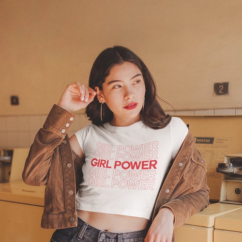 Crop Girl Power Shirt GRL PWR Shirt Trending T-shirts - Etsy