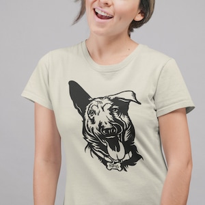 Dog Portrait Tee, Custom Pet Portrait Tee, Dog Lover Gift, Dog Mom ...