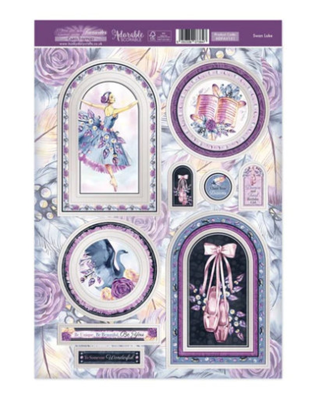 Hunkydory Swan Lake Card Toppers, Adorable Scorable, Card Making Kit ...