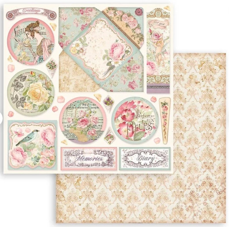 Stamperia Rose Parfum 12x12 Paper Pad Stamperia Rose Parfum - Etsy