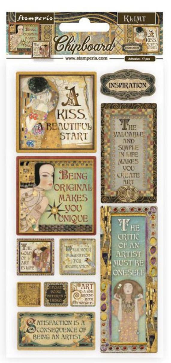 Card Making Stamperia Klimt Adhesive Backed Chipboard Pieces ...