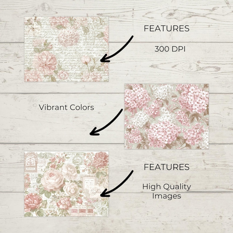 Pink Beauty – Shabby Chic Backgrounds Kit | Printable Junk Journal ...
